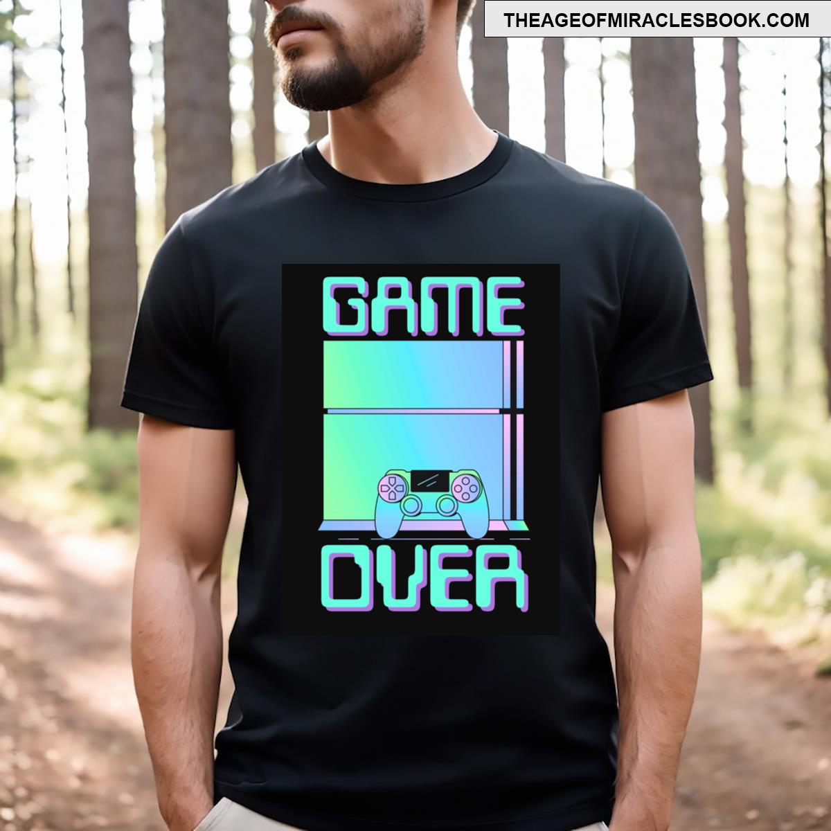 Game Over Gaming Gamer Cyberpunk Pastel 80s Retro T-shirt