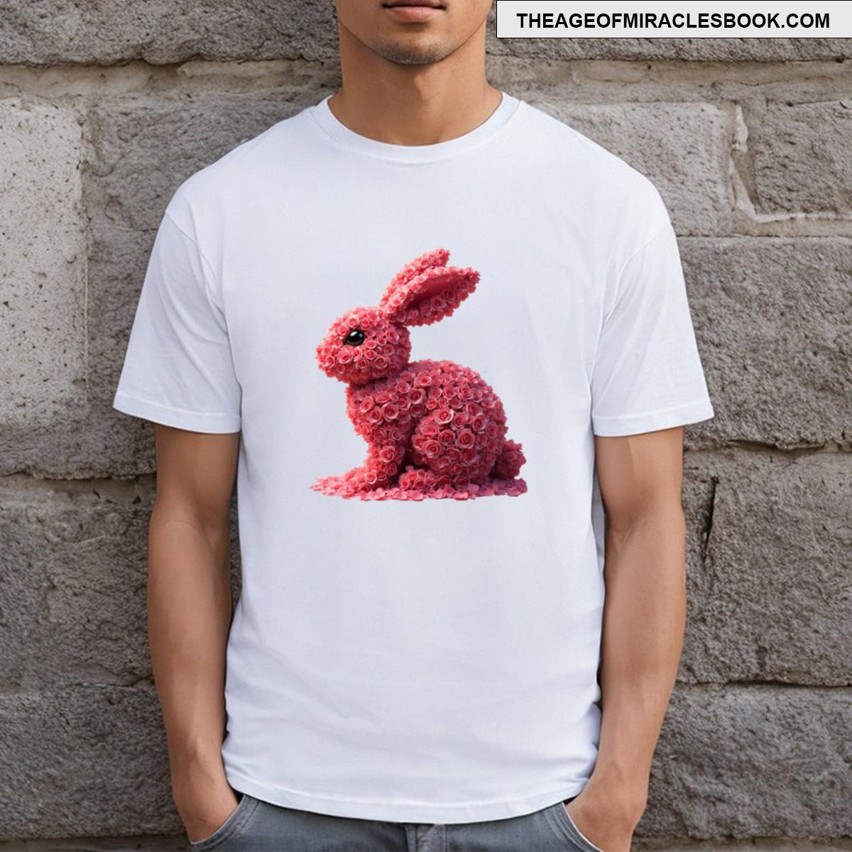 Rose Flower Rabbit T-shirt