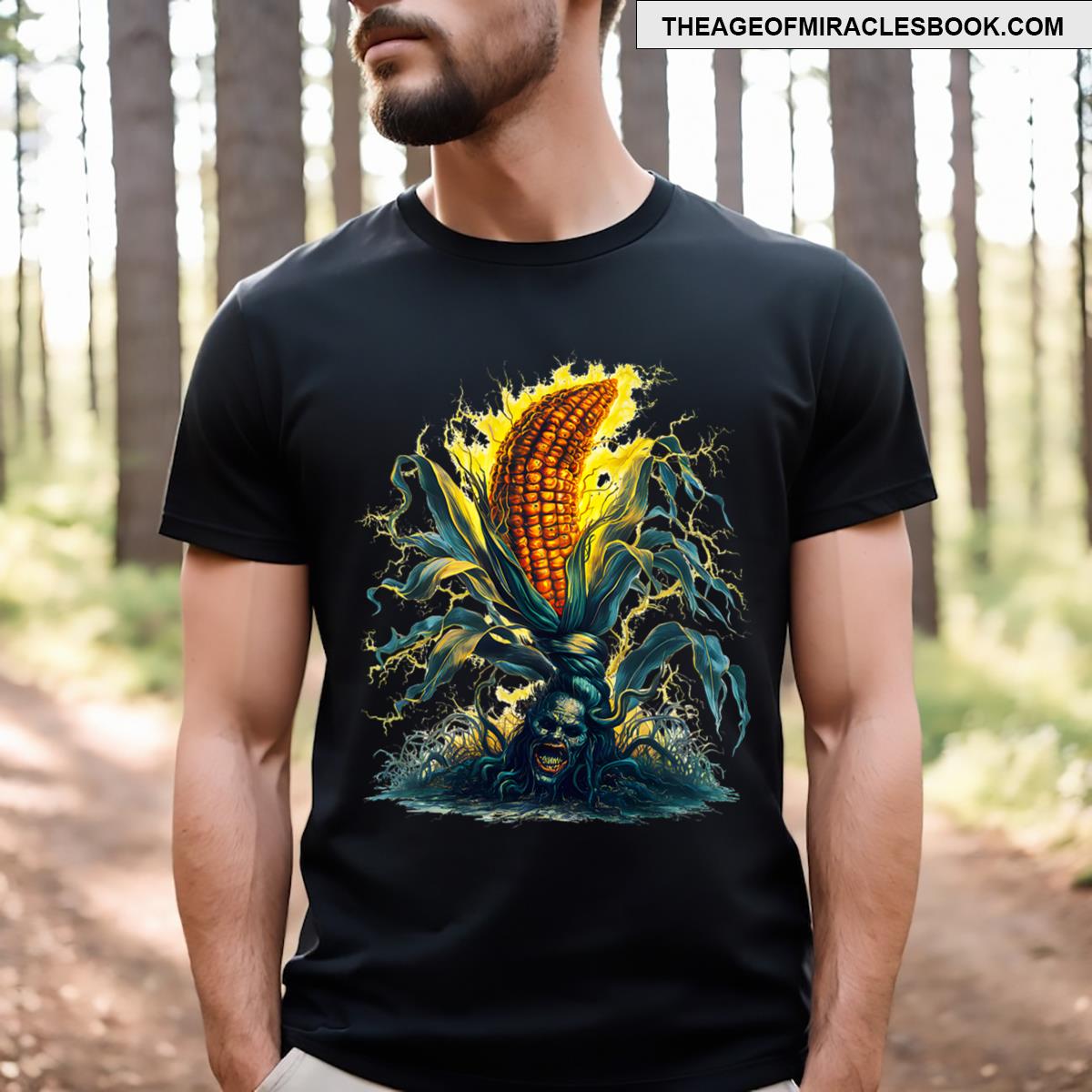 Rotten Corn Maize Ghost Ghoul Harvest Halloween Fun Tee T-shirt