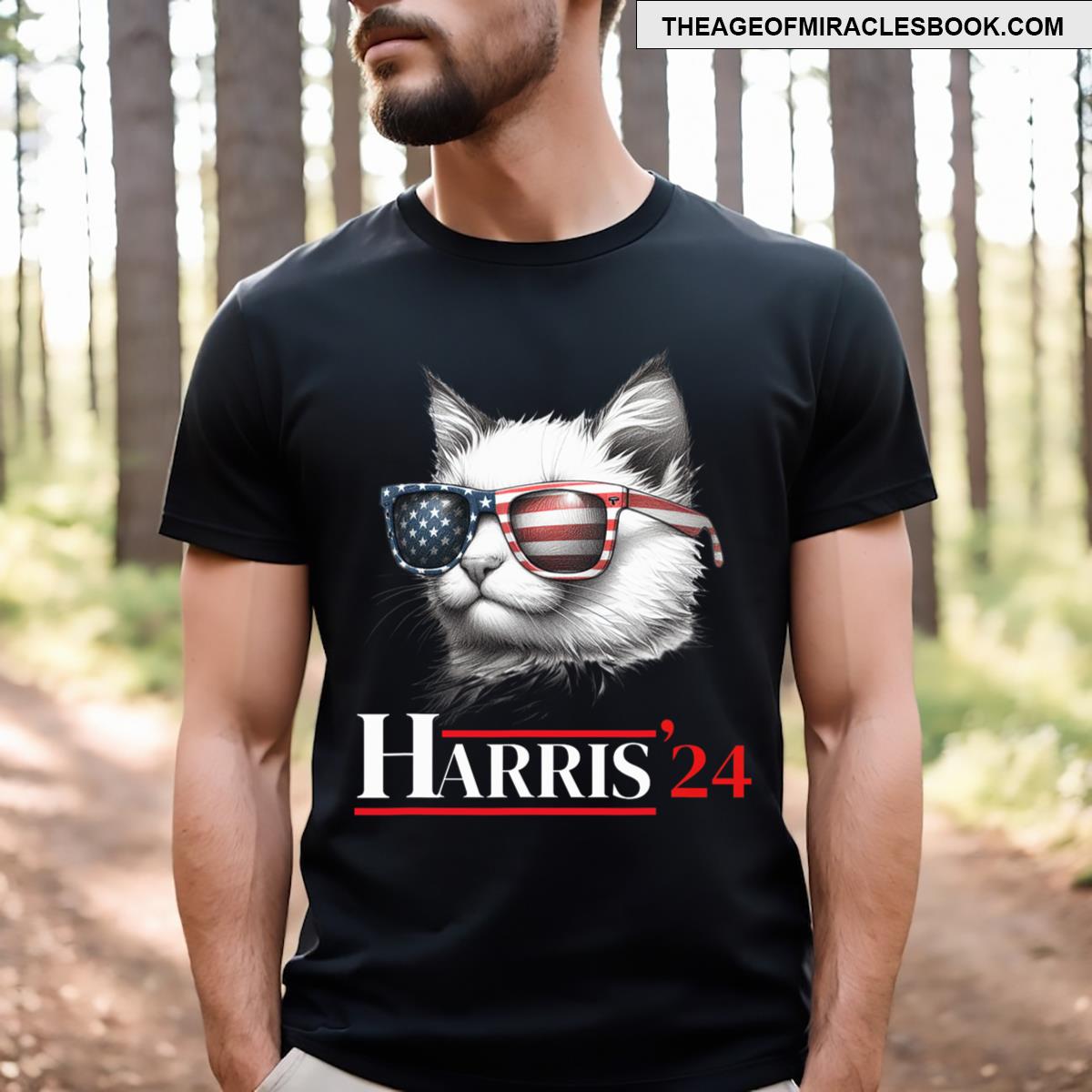 Cat Ladies For Kamala Funny Cat President Kamala Harris 2024 T-shirt
