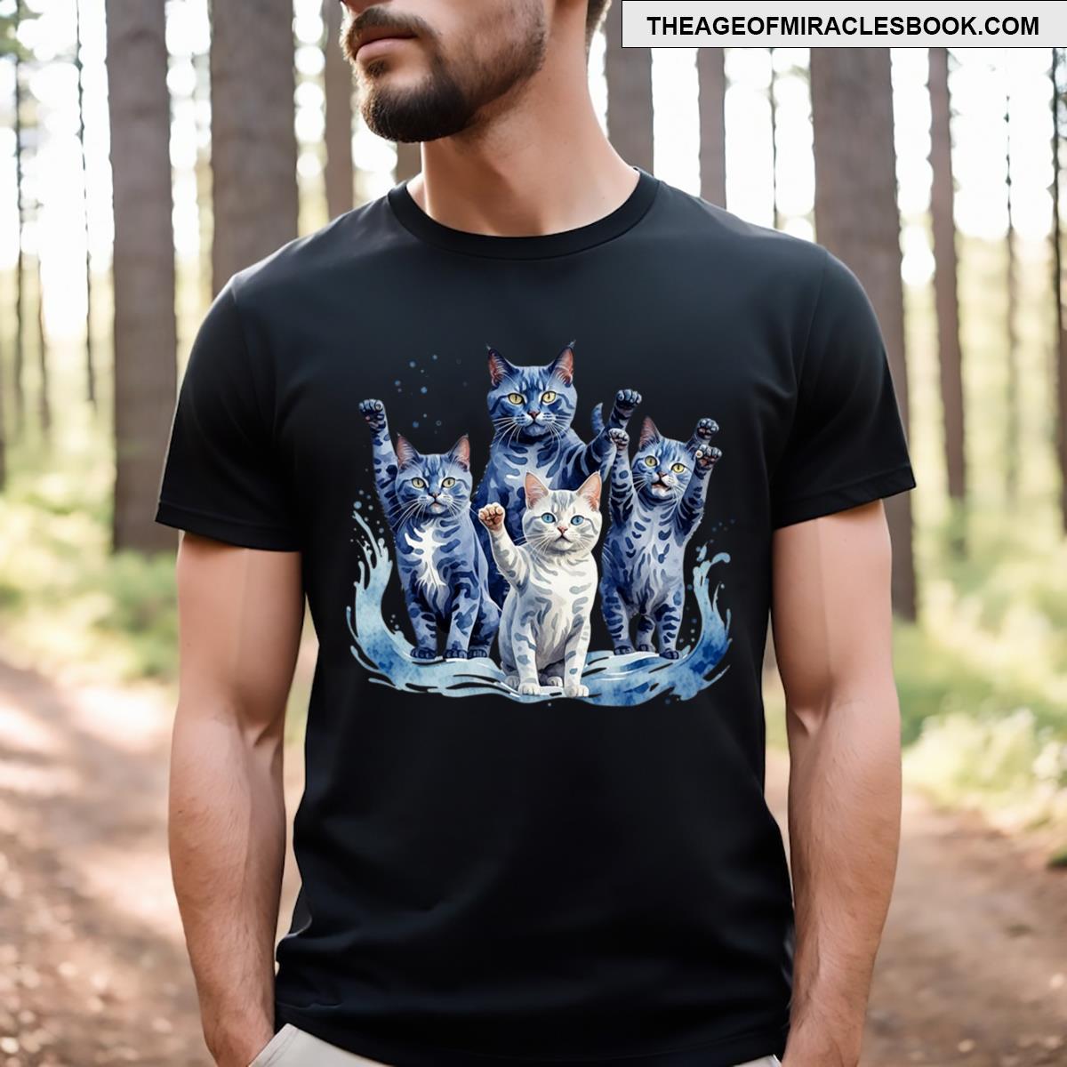 Kamala Harris Blue Cats Wave Funny For Cat Owners T-shirt