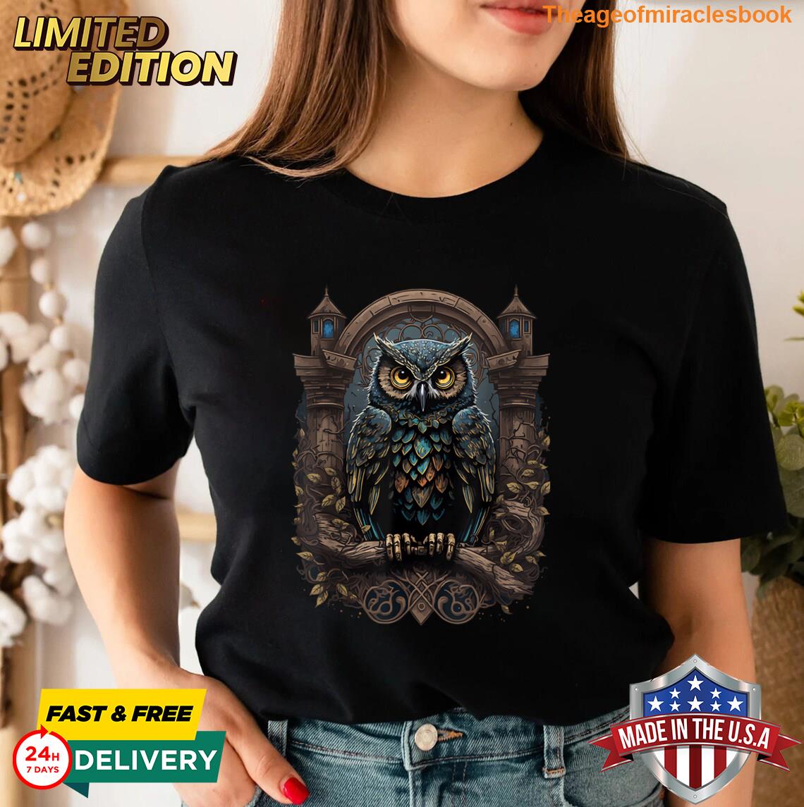 Gothic Owl Witchcore Aesthetic Witchcraft Occult T-shirt