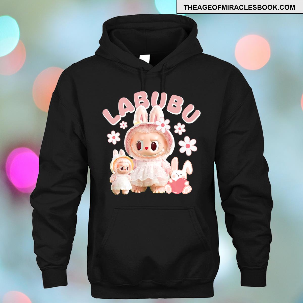 Funny Labubu Cute Labubu The Monsters Pink Meme T-shirt