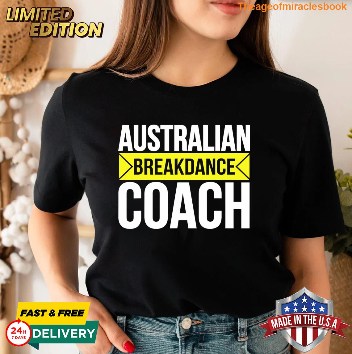 Australian Breakdancing Costume Coach Break Dancer Matching T-shirt