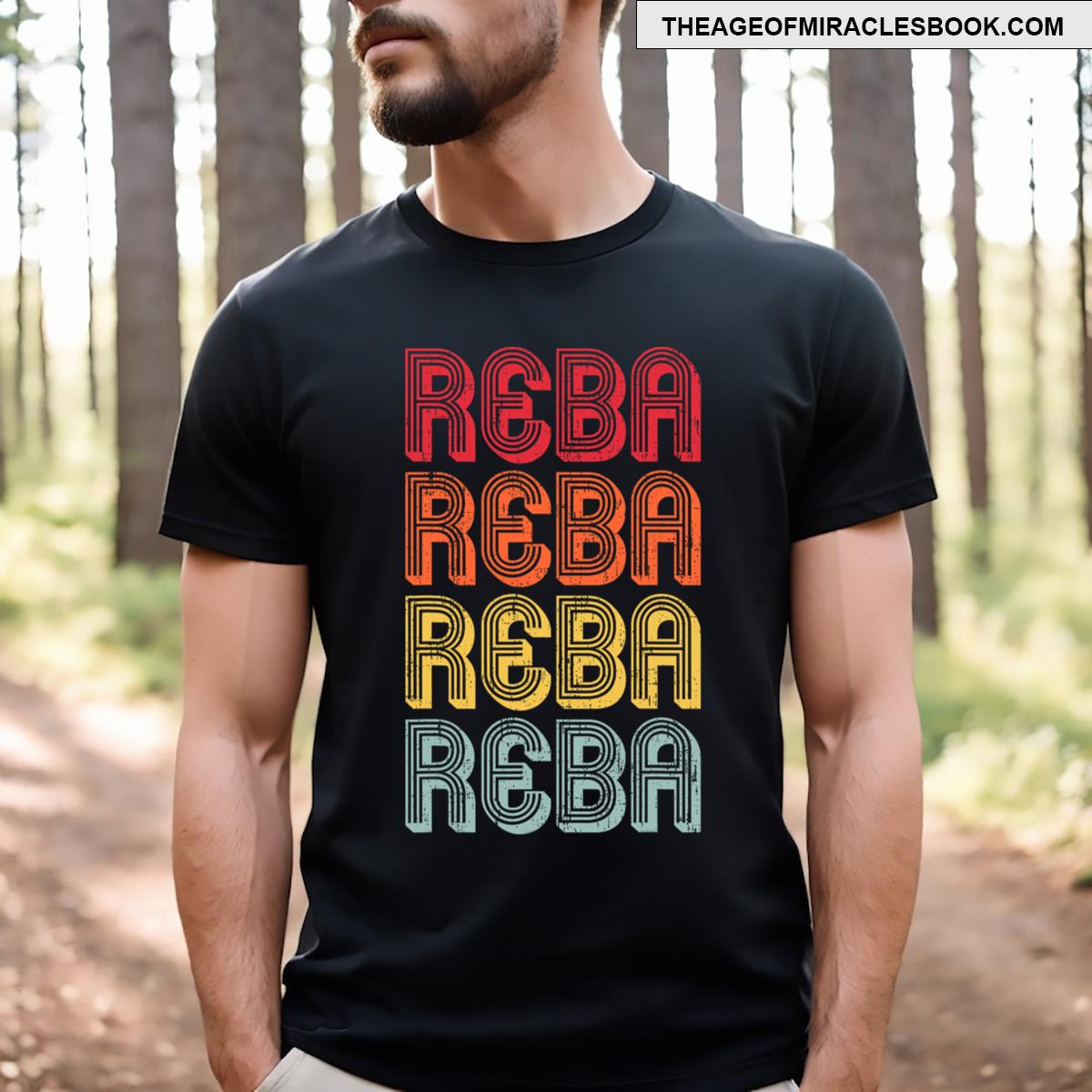 Vintage Reba Name Retro Style 70s 80s First For Men T-shirt