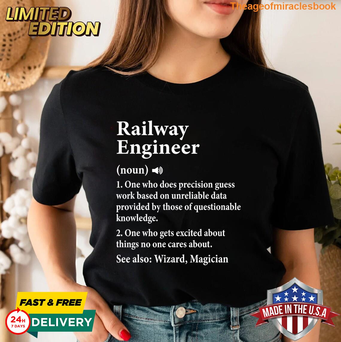 Railway Railroad Engineer For Train Conductor And Operator T-shirt