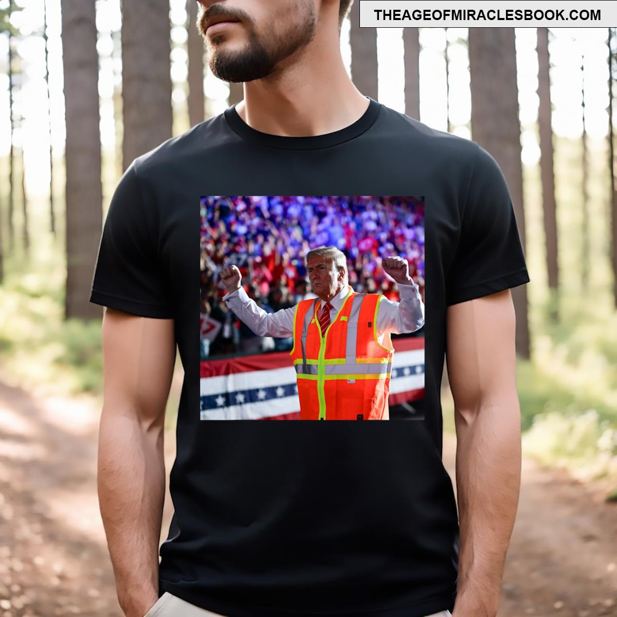 President Trump Garbage Truck Worker Vest Maga 2025 T-shirt