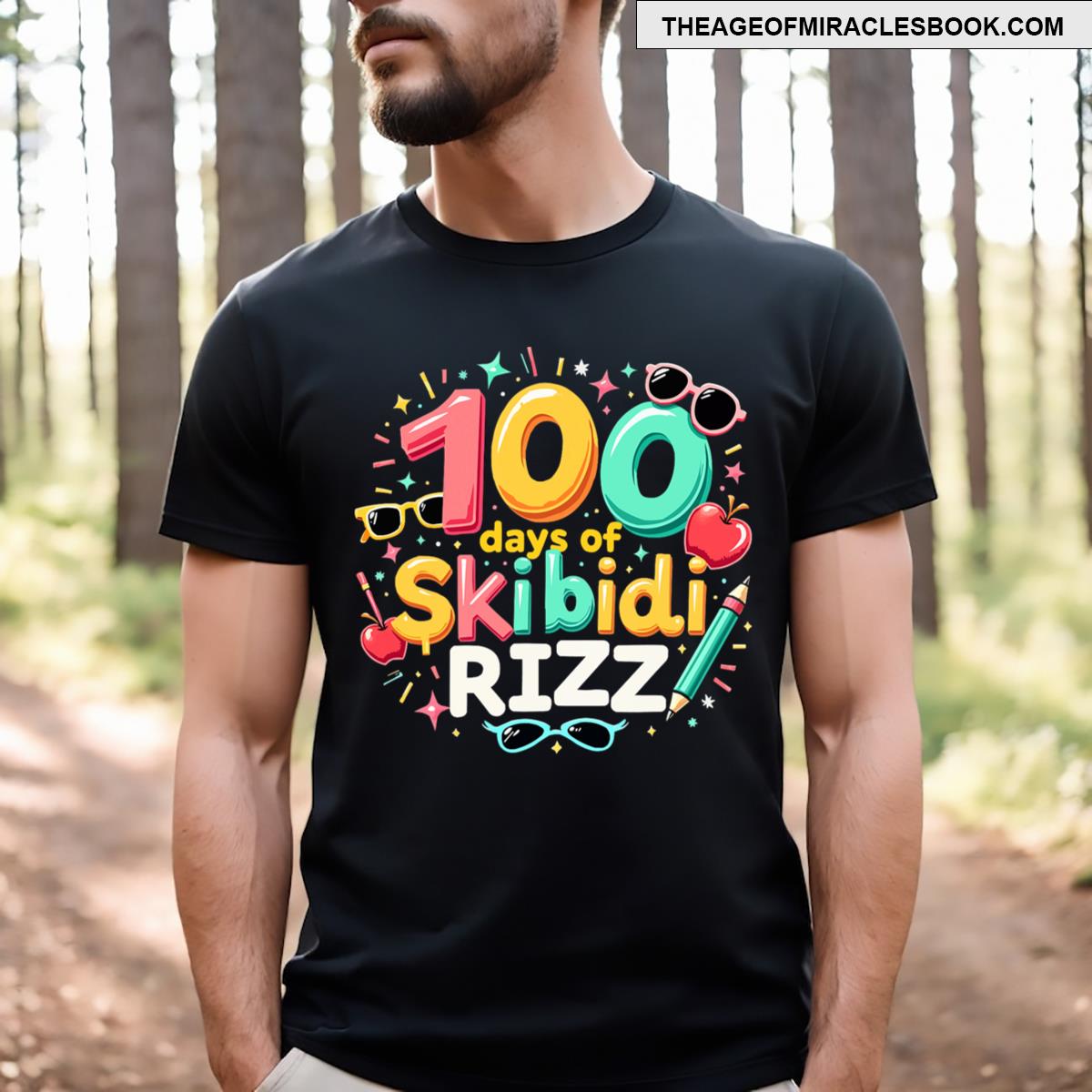 100 Days Of Skibidi Rizz 100th Day Of School Kids Funny Meme T-shirt