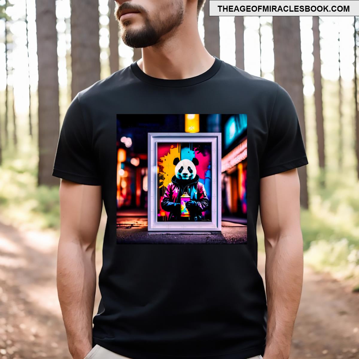 Urban Graffiti Street Art Panda Bear T-shirt