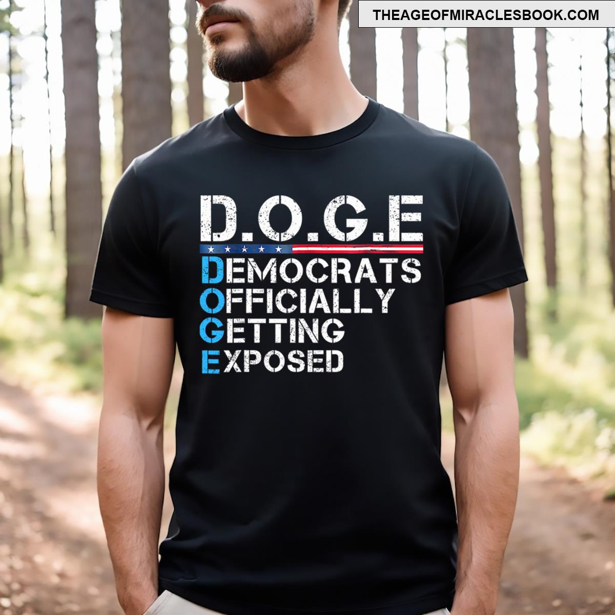 Doge Doge Department Of Government Efficiency Us Flag T-shirt
