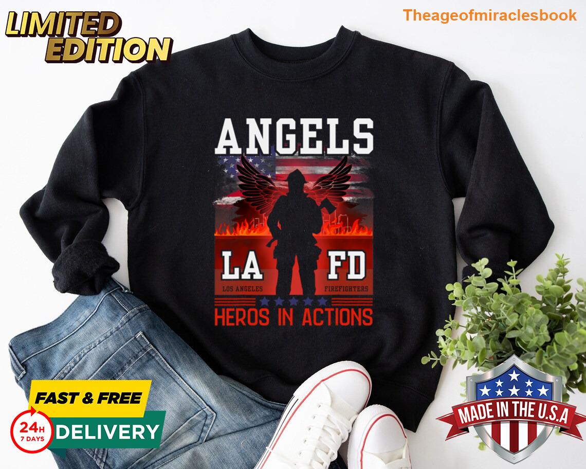 Proud La Firefighters Lafd Los Angeles Firefighters Hero Usa T-shirt