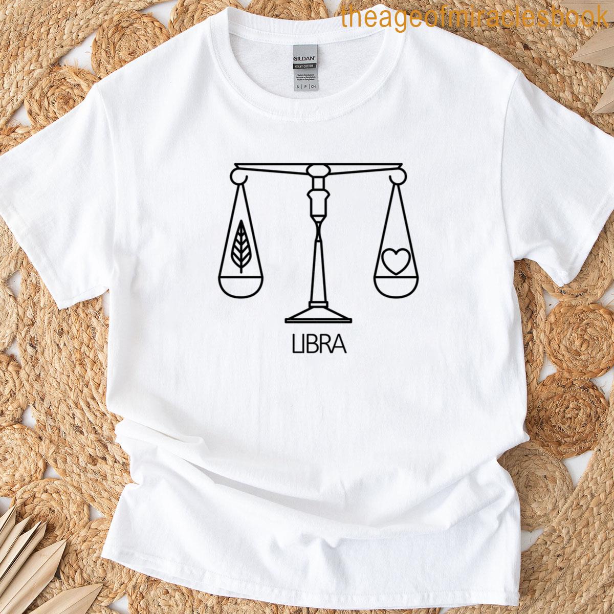 Libra Zodiac Sign Black T-shirt
