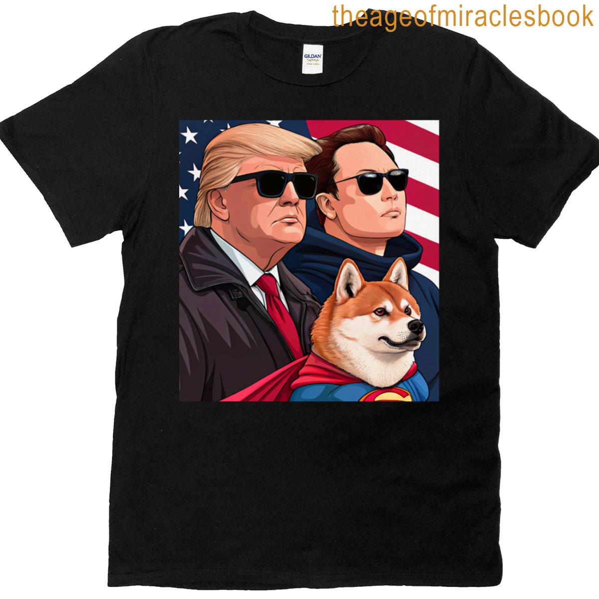 Doge Donald Trump Elon Musk Shiba Inu T-shirt