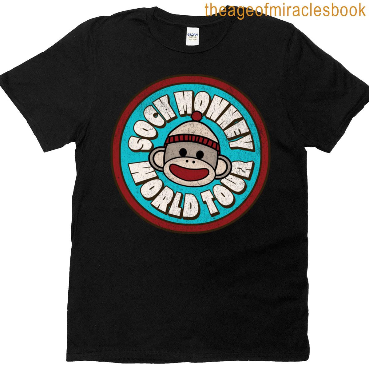 Vintage Grunge Sock Monkey Logo World Tour T-shirt