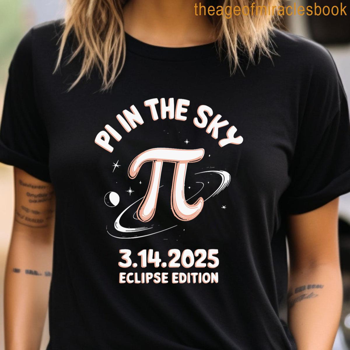 Orbiting Pi Day Lunar Eclipse 2025 Math T-shirt