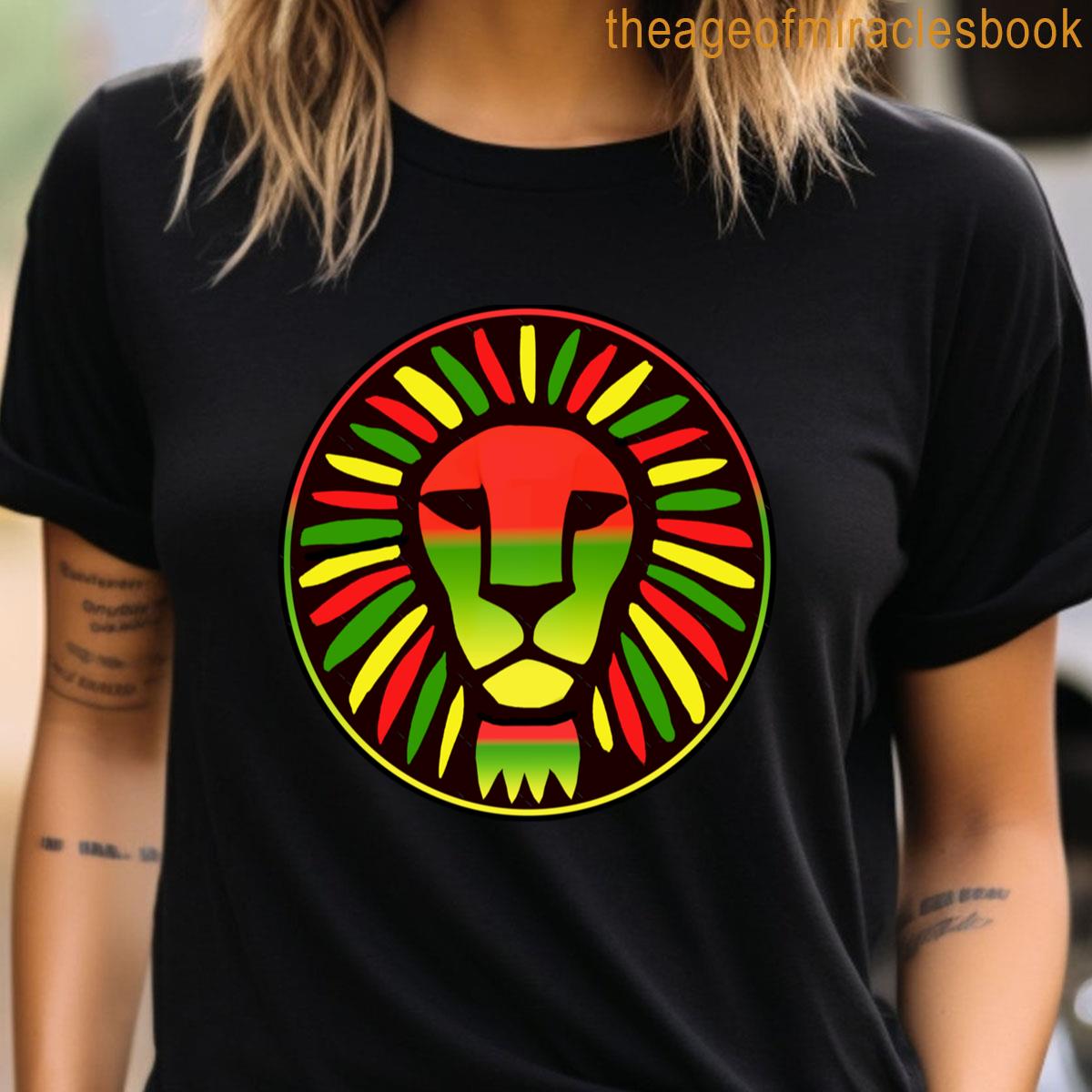 Rasta Lion Head Reggae Art African Roots Symbol T-shirt