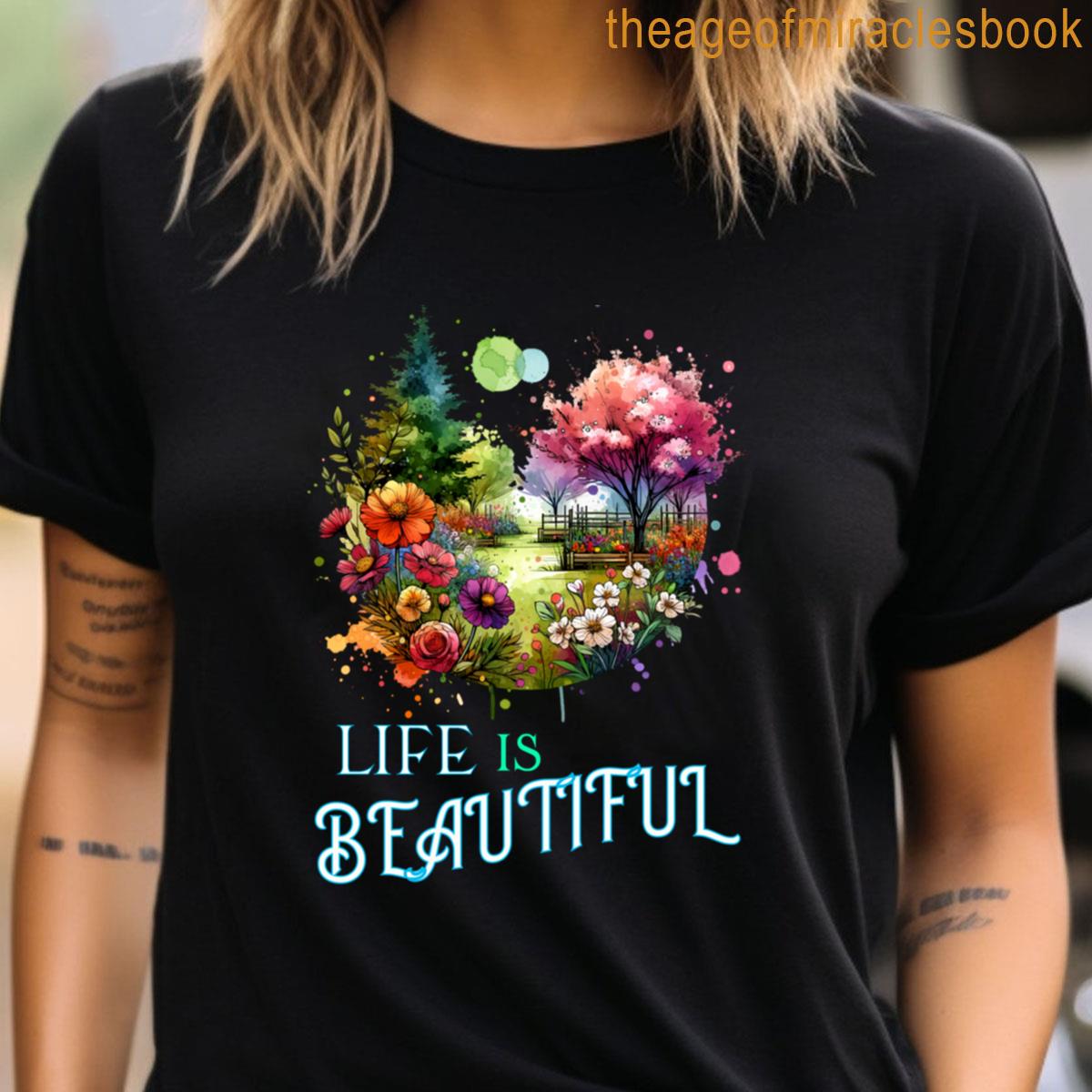 Life Is Beautiful Christian Design Template T-shirt