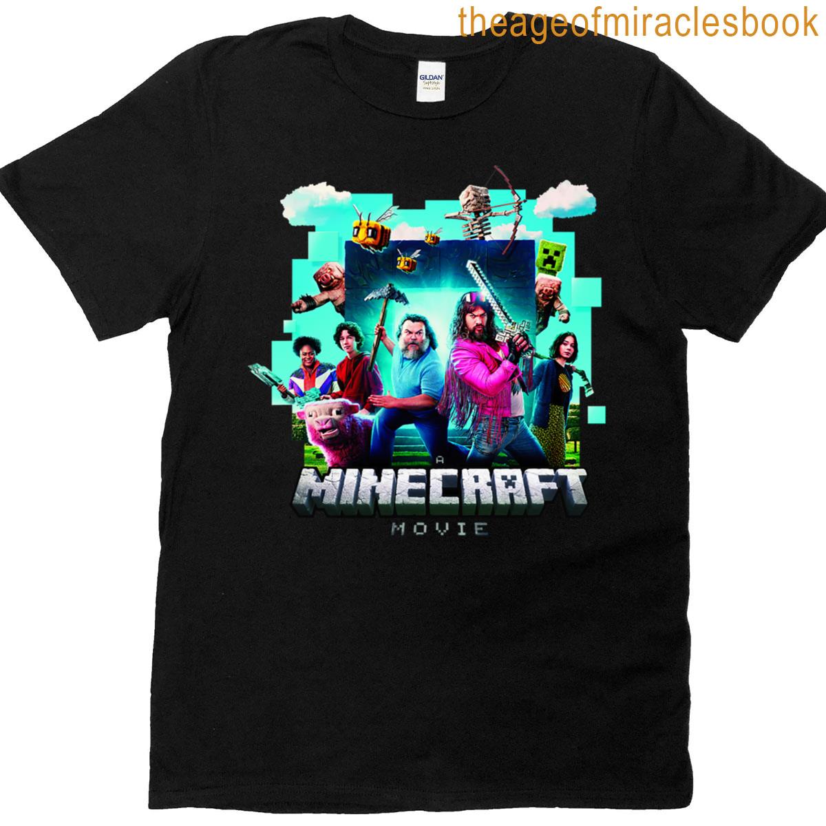 A Minecraft Movie Adventure Gang Main Characters Group Shot T-shirt