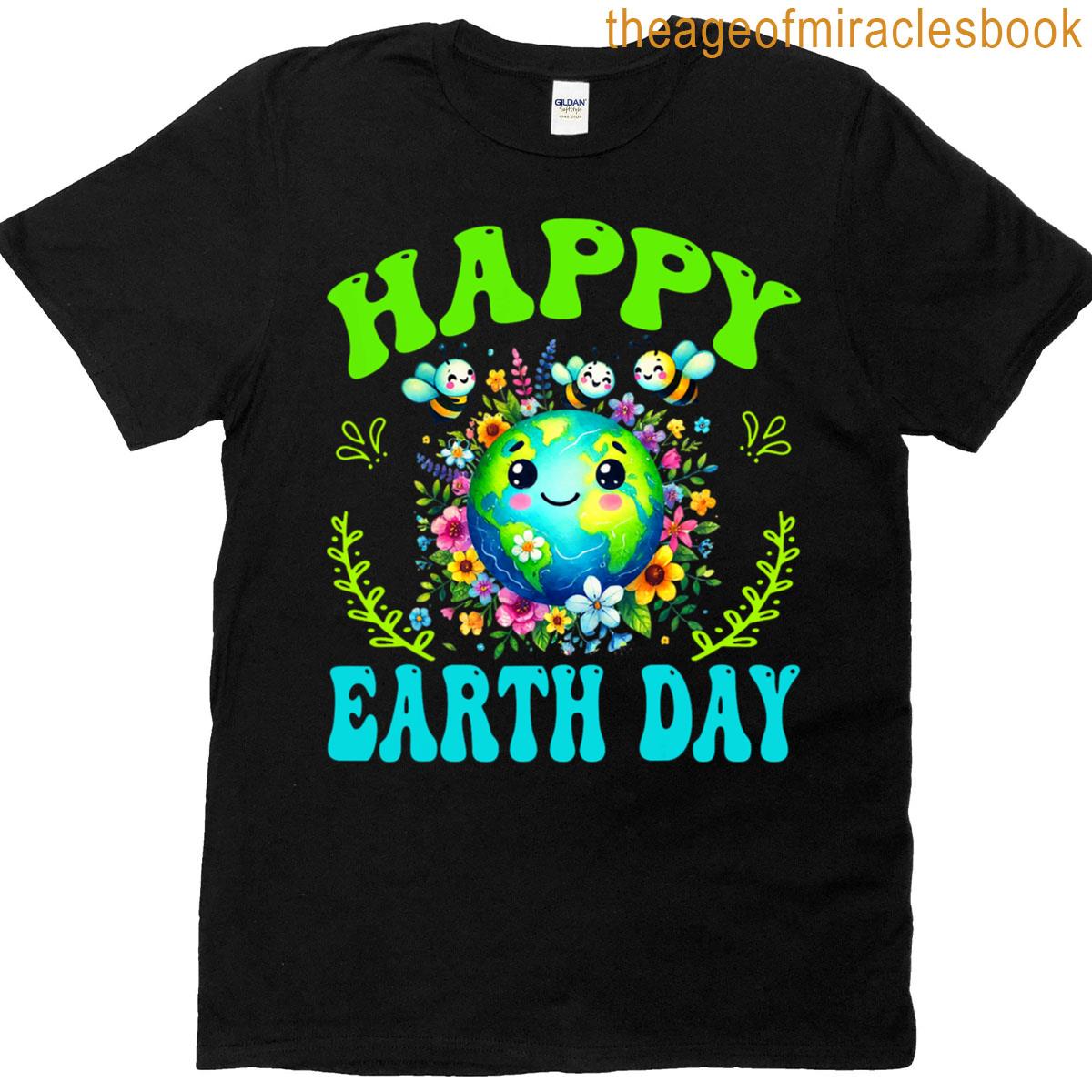 Happy Earth Day Cute Earth Day 2025 Men Kids T-shirt