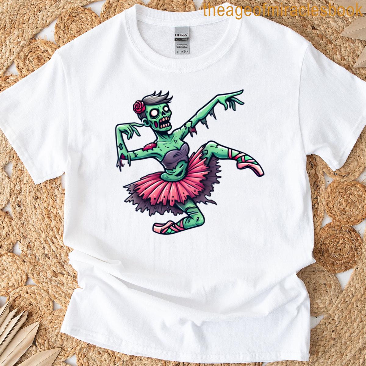 Undead Elegance - Zombie Ballerina Horror Ballet Design T-shirt