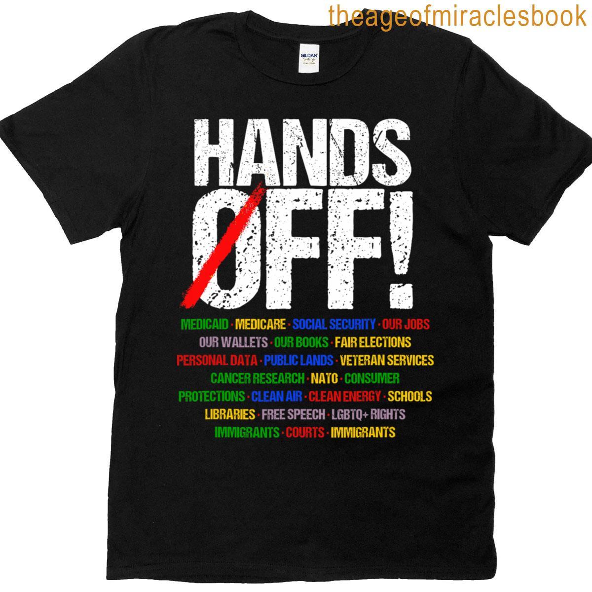 Vintage Hands Off Retro Protest T-shirt