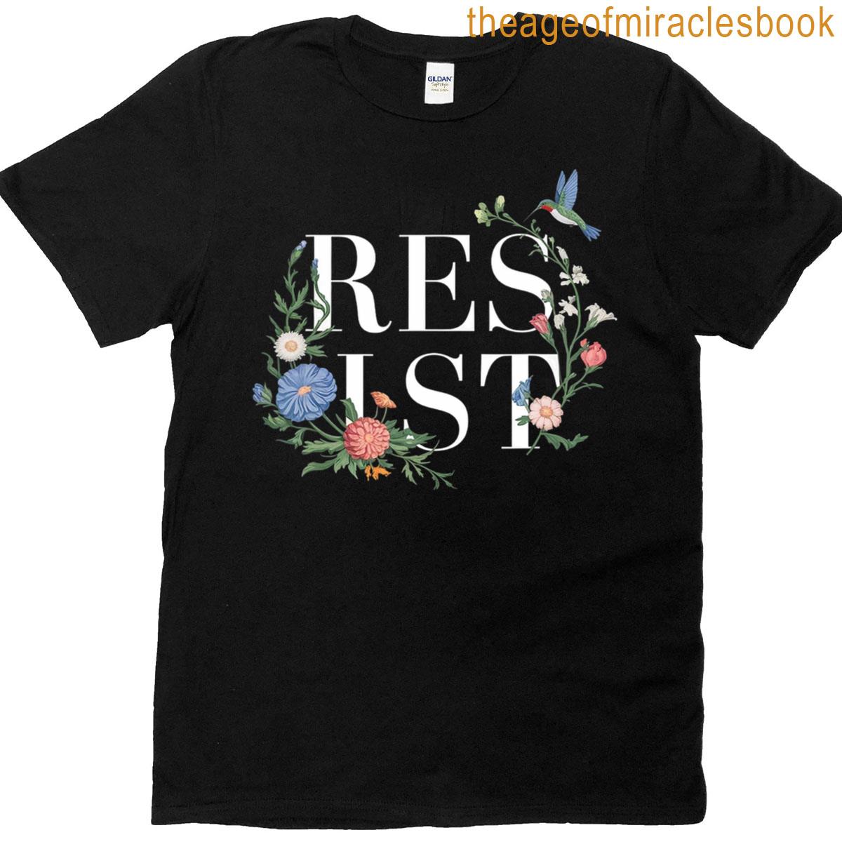 Resist Floral Anti Trump Political Protest 2025 T-shirt