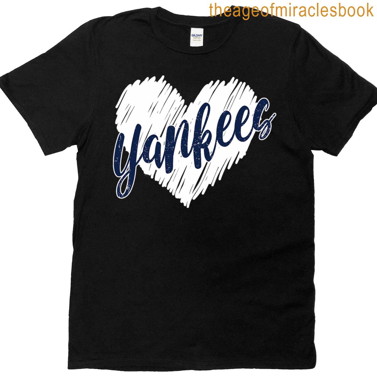Yankees Heart Vintage Design For Men Kids T-shirt