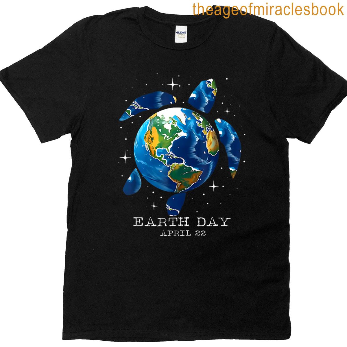 Earth Day 2025 Save Earth Sea Turtle Art Save The Planet T-shirt