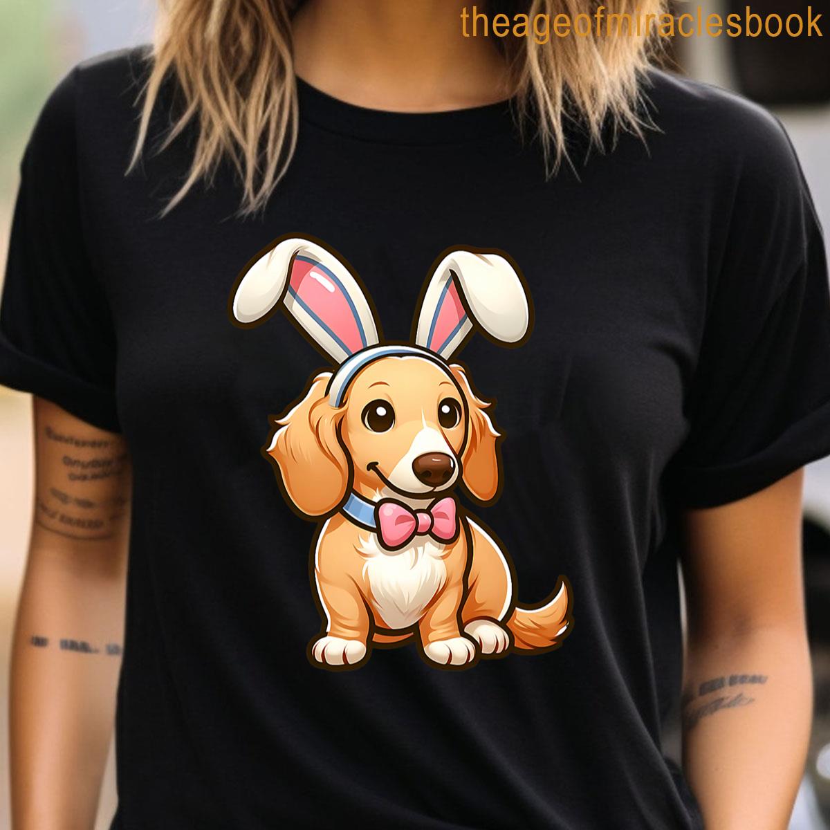 Wiener Dog With Bunny Ears T-shirt