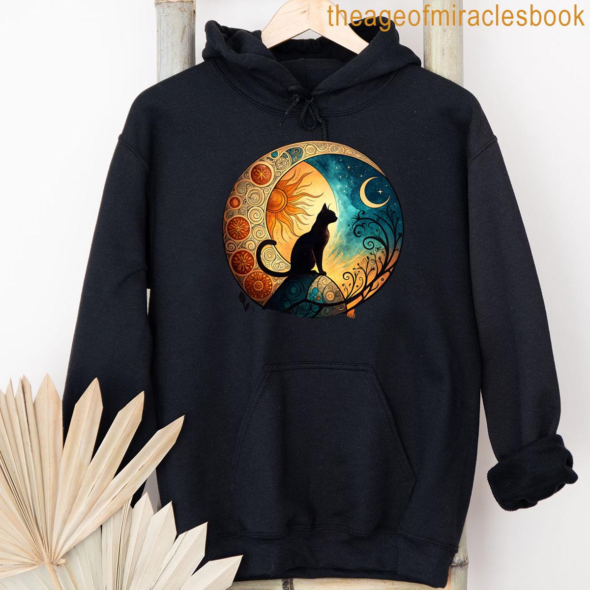 Eclipse Cat Moon And Sun T-shirt