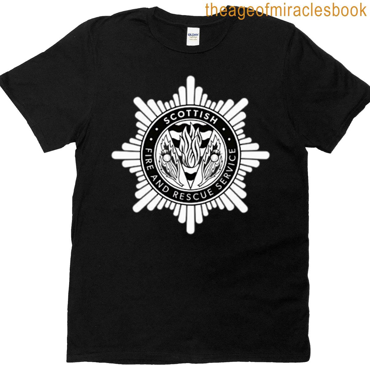 Scottish Fire Rescue Service Black White Logo T-shirt