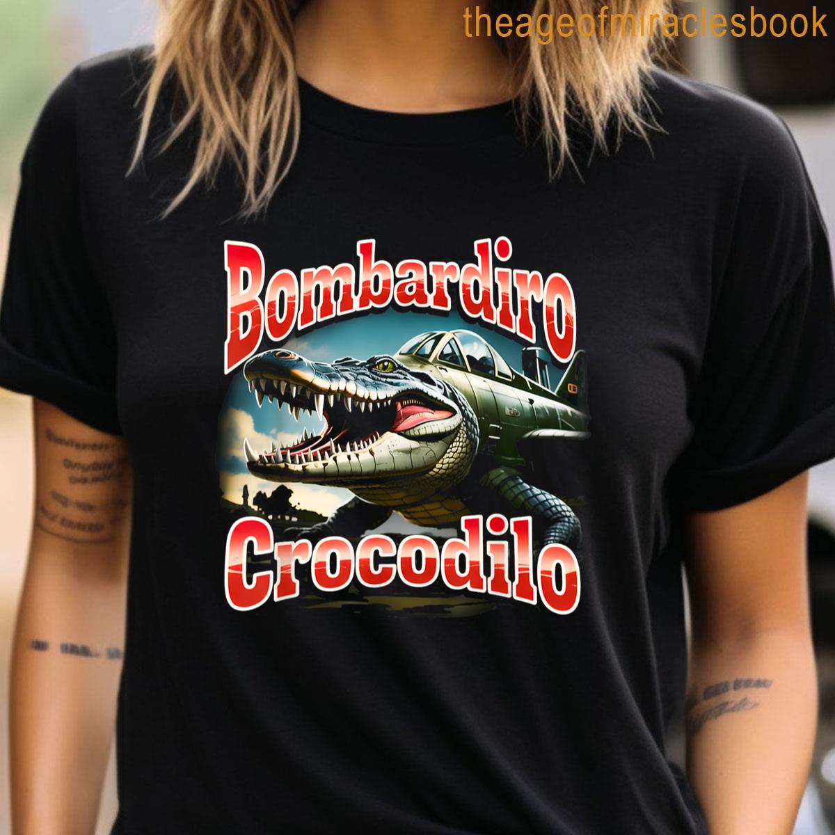 Bombardiro Bombardino Crocodilo Funny Italian Brainrot Meme T-shirt
