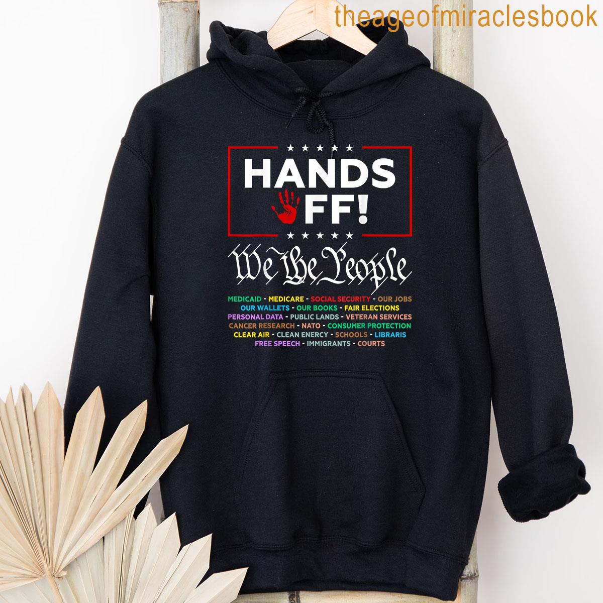 Resist Hands Off Protest Vintage We The People American Flag T-shirt