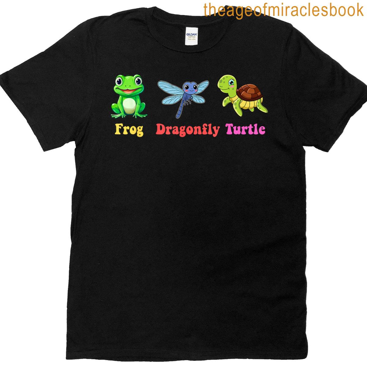 Womens Subtle Political Humor Frog Dragonfly Turtle T-shirt