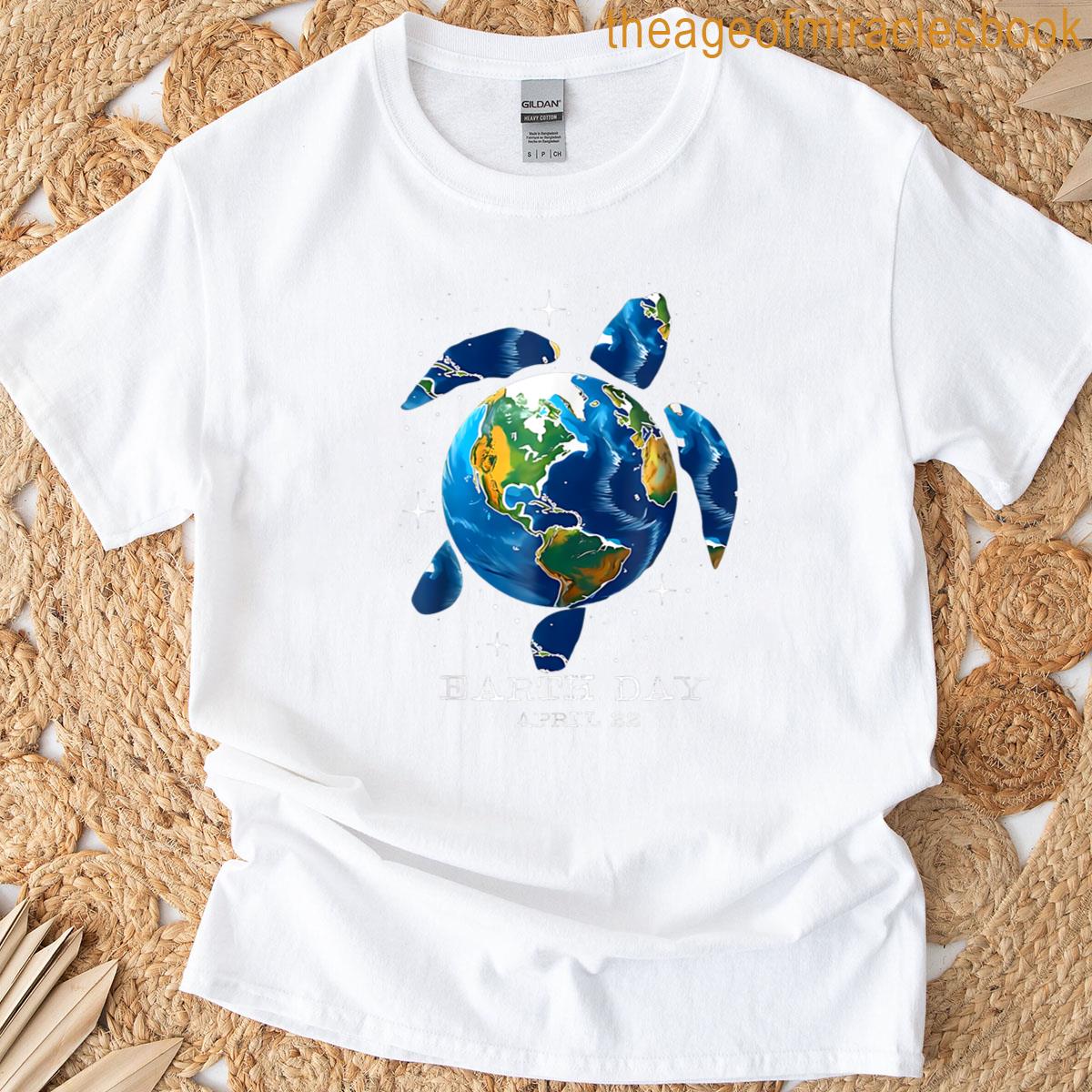 Earth Day 2025 Save Earth Sea Turtle Art Save The Planet T-shirt