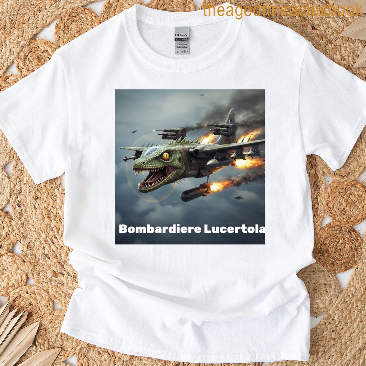 Bombardiere Lucertola Ai Brainrot Meme Design - Sticker Magnet T-shirt