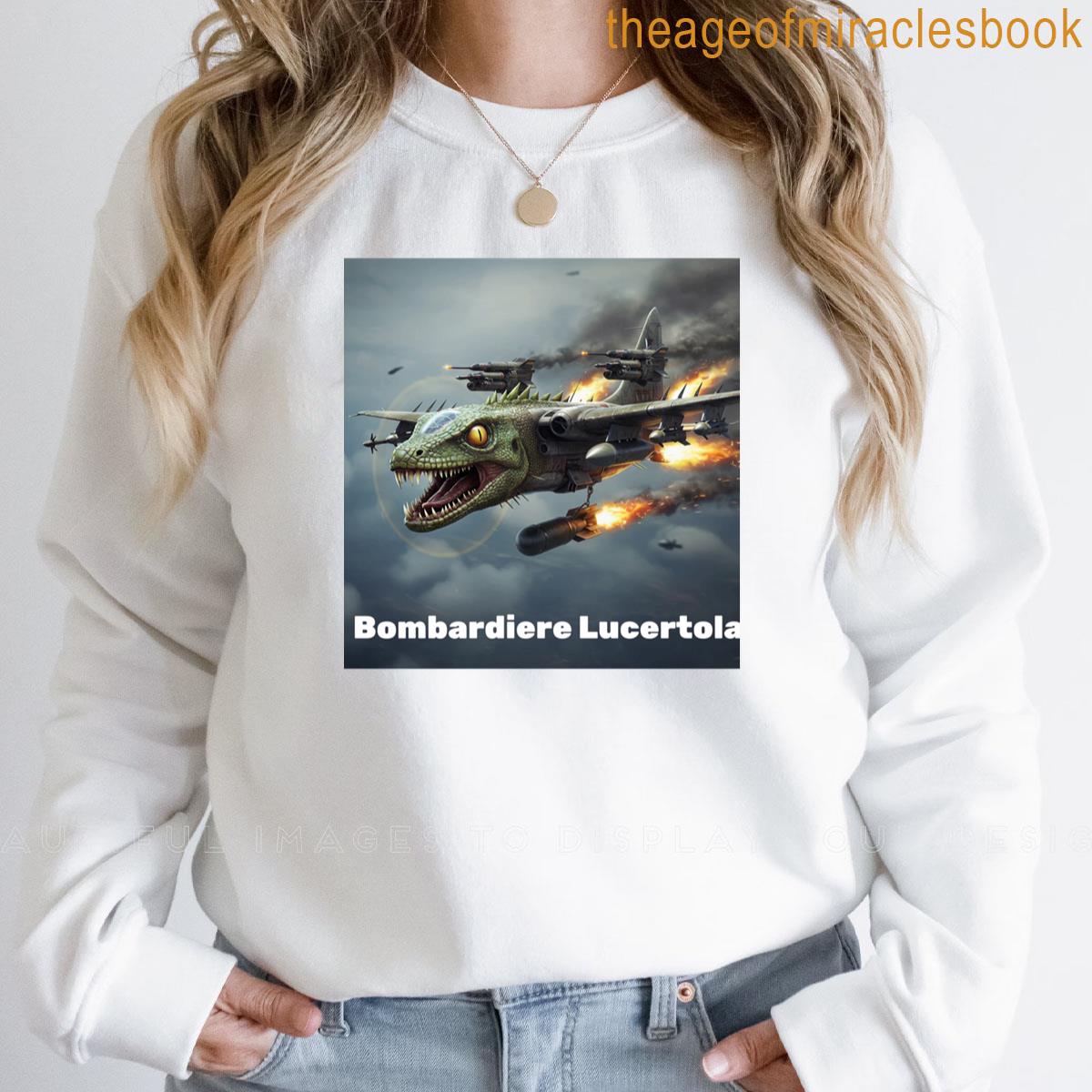 Bombardiere Lucertola Ai Brainrot Meme Design - Sticker Magnet T-shirt
