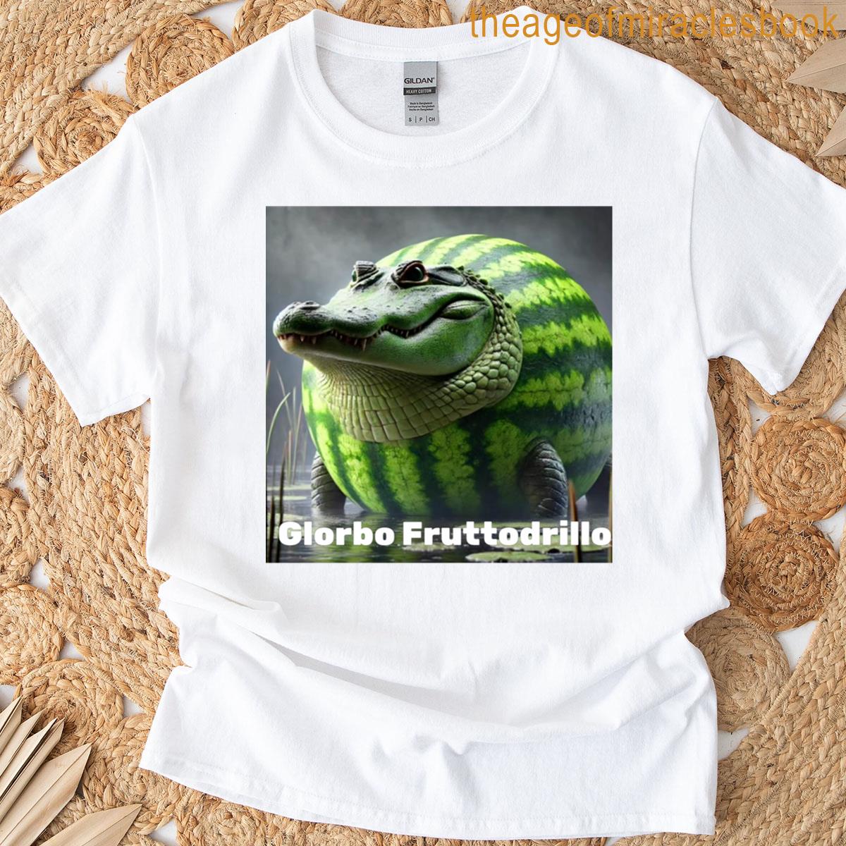 Glorbo Fruttodrillo Ai Brainrot Meme Design - Sticker Magnet T-shirt