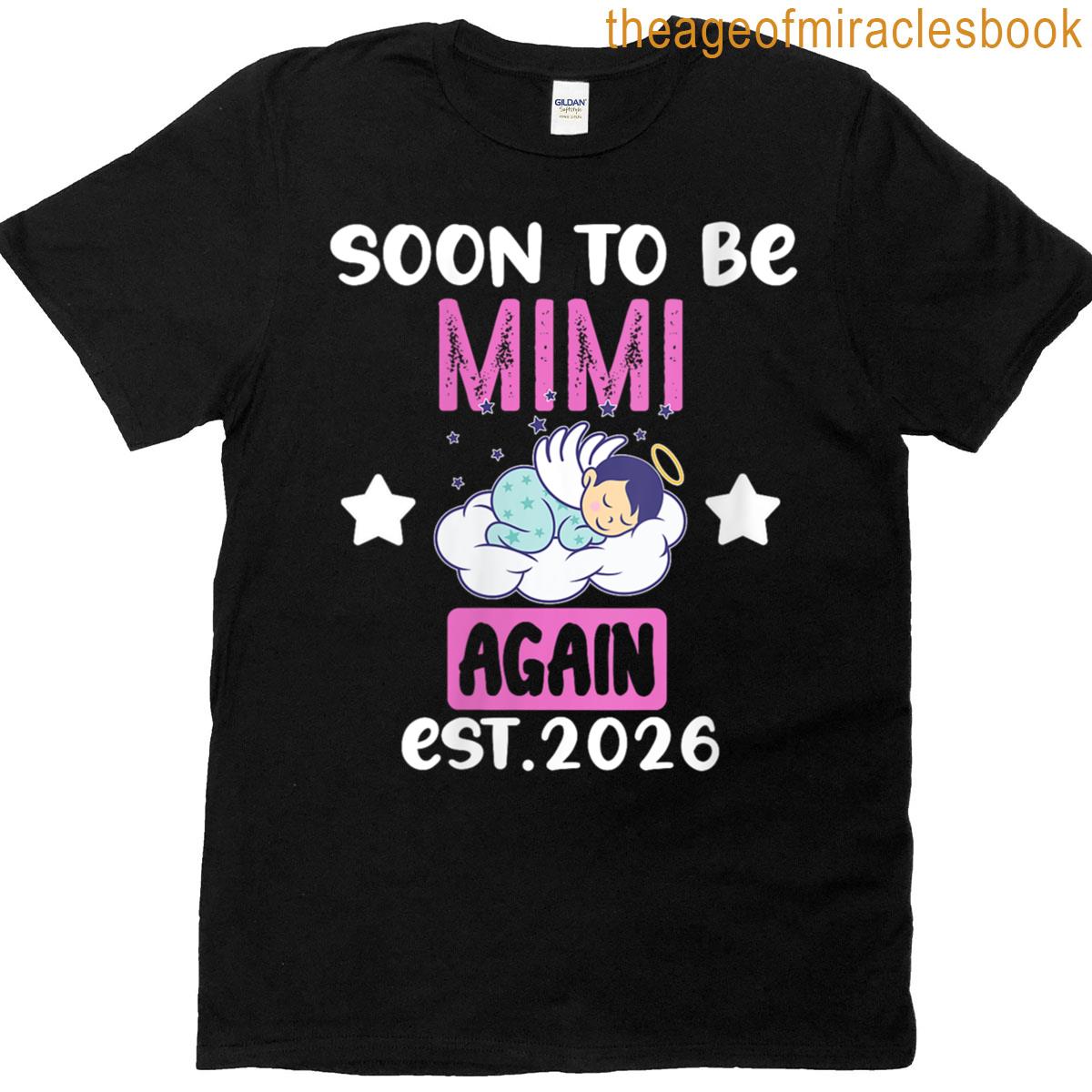 Womens Soon To Be Mimi Again 2026 Baby Boy Gender Reveal Match T-shirt