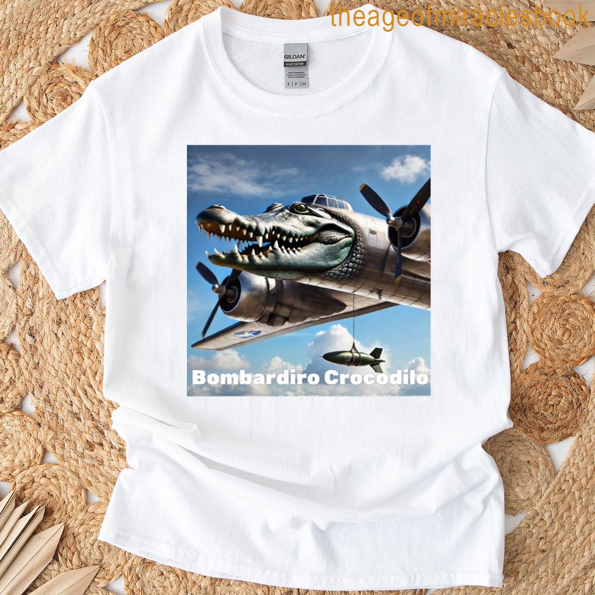 Bombardiro Crocodilo Ai Brainrot Meme Design - Sticker Magnet T-shirt