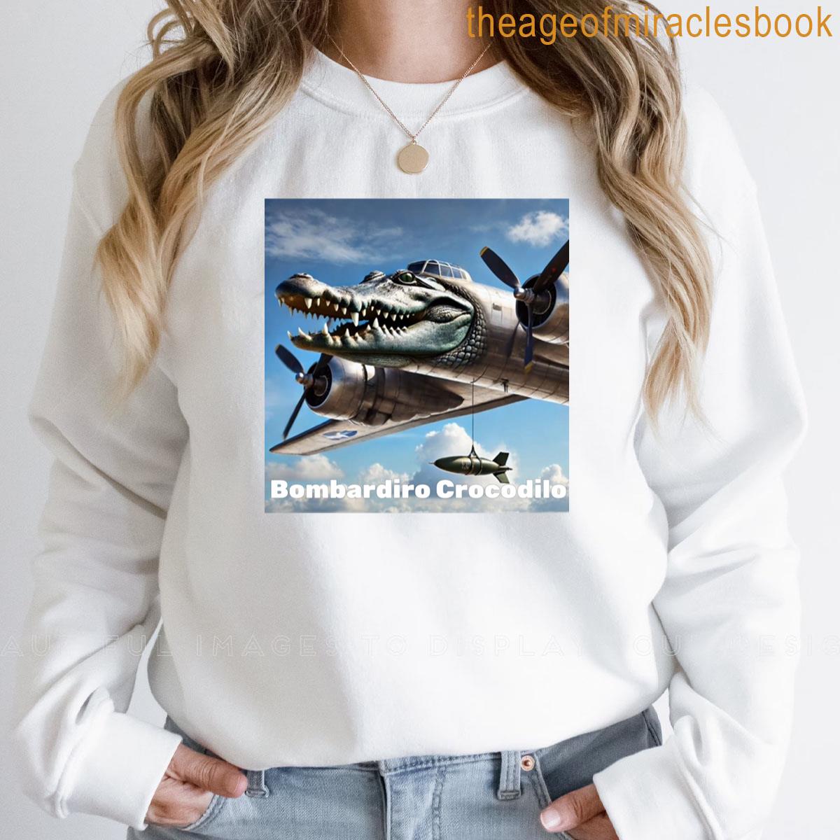 Bombardiro Crocodilo Ai Brainrot Meme Design - Sticker Magnet T-shirt