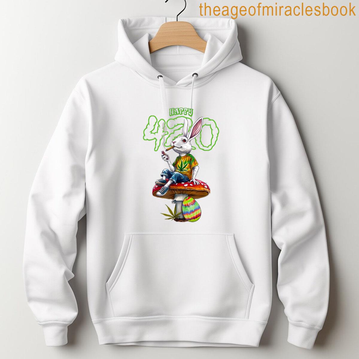 Easter Bunny Smoking Weed Happy 420 Pot Marijuana Rabbit T-shirt