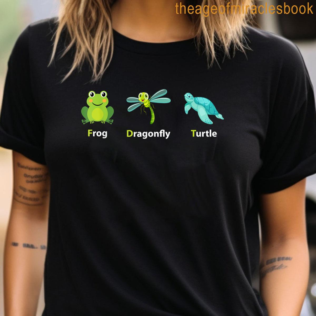 Subtle Political Humor Frog Dragonfly Turtle T-shirt