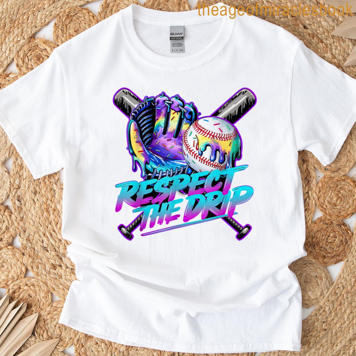 Baseball Drip Ice Cream Dripping Respect The Drip Youth Boys T-shirt