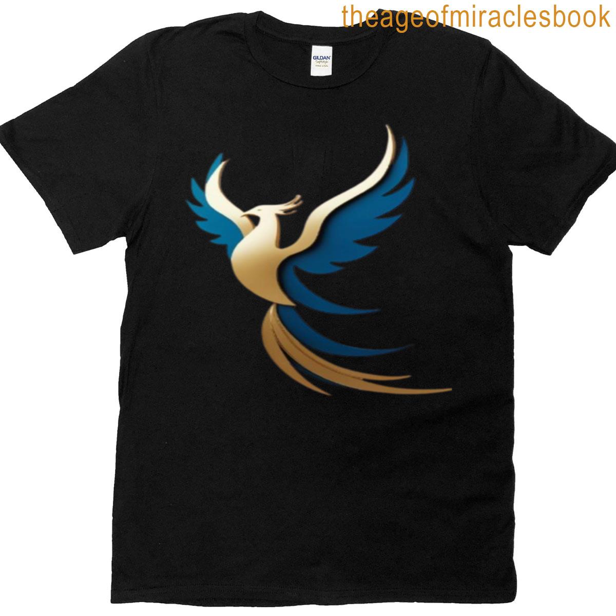 Blue-gold Emblem Of Rising Spirit T-shirt