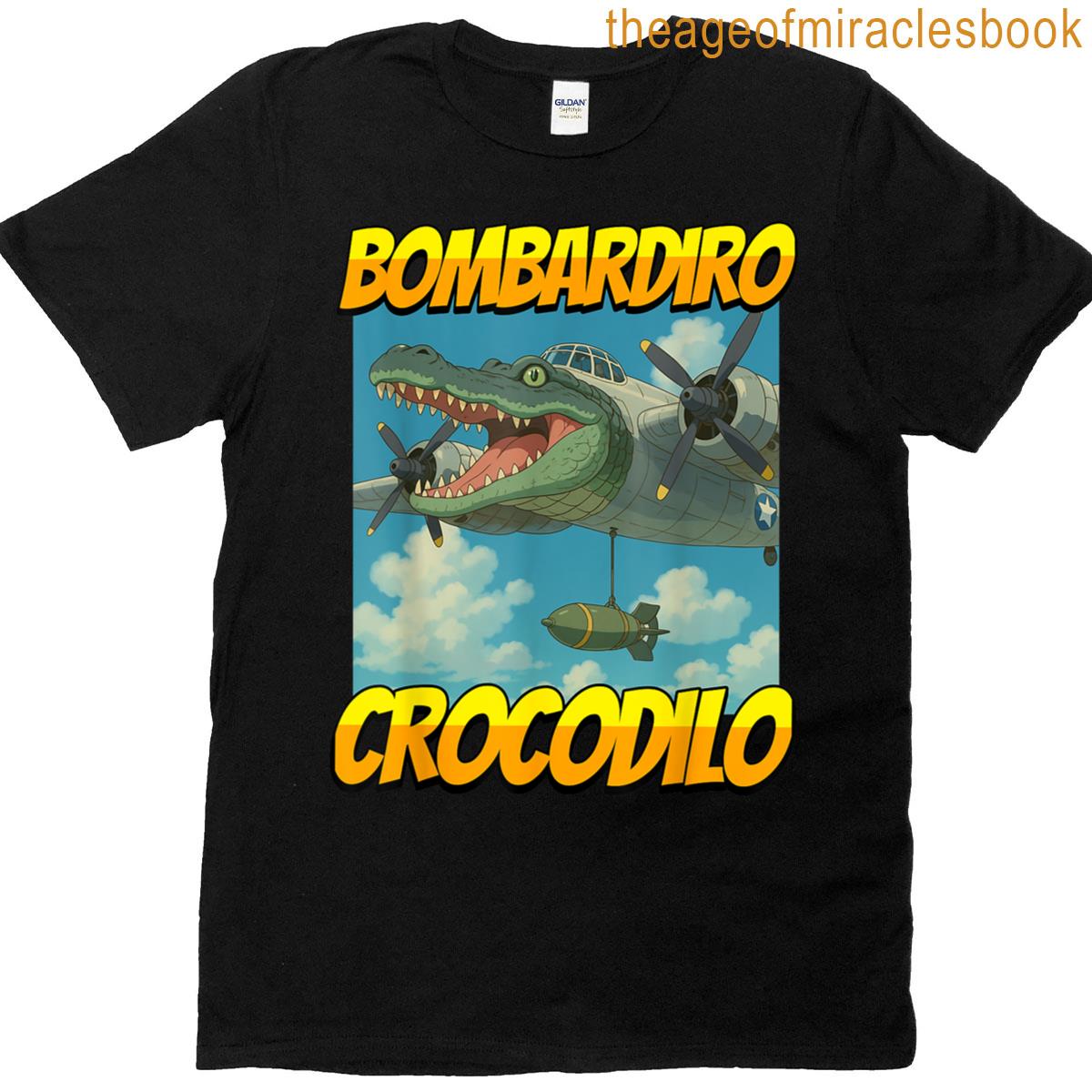 Bombardiro Crocodilo - Italian Brainrot Meme Anime Style T-shirt