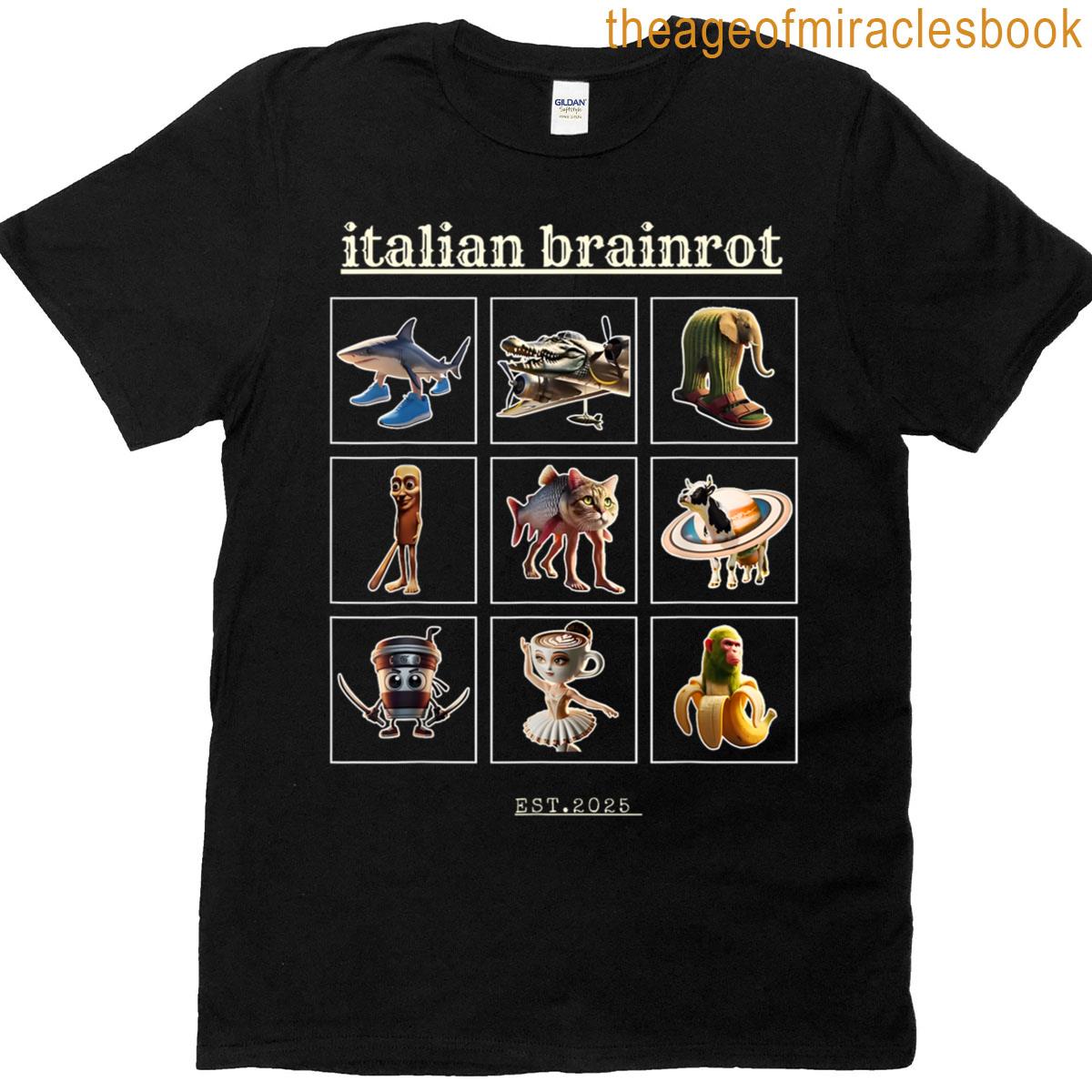 Italian Brainrot Characaters Meme Gen Z Funny Humor T-shirt