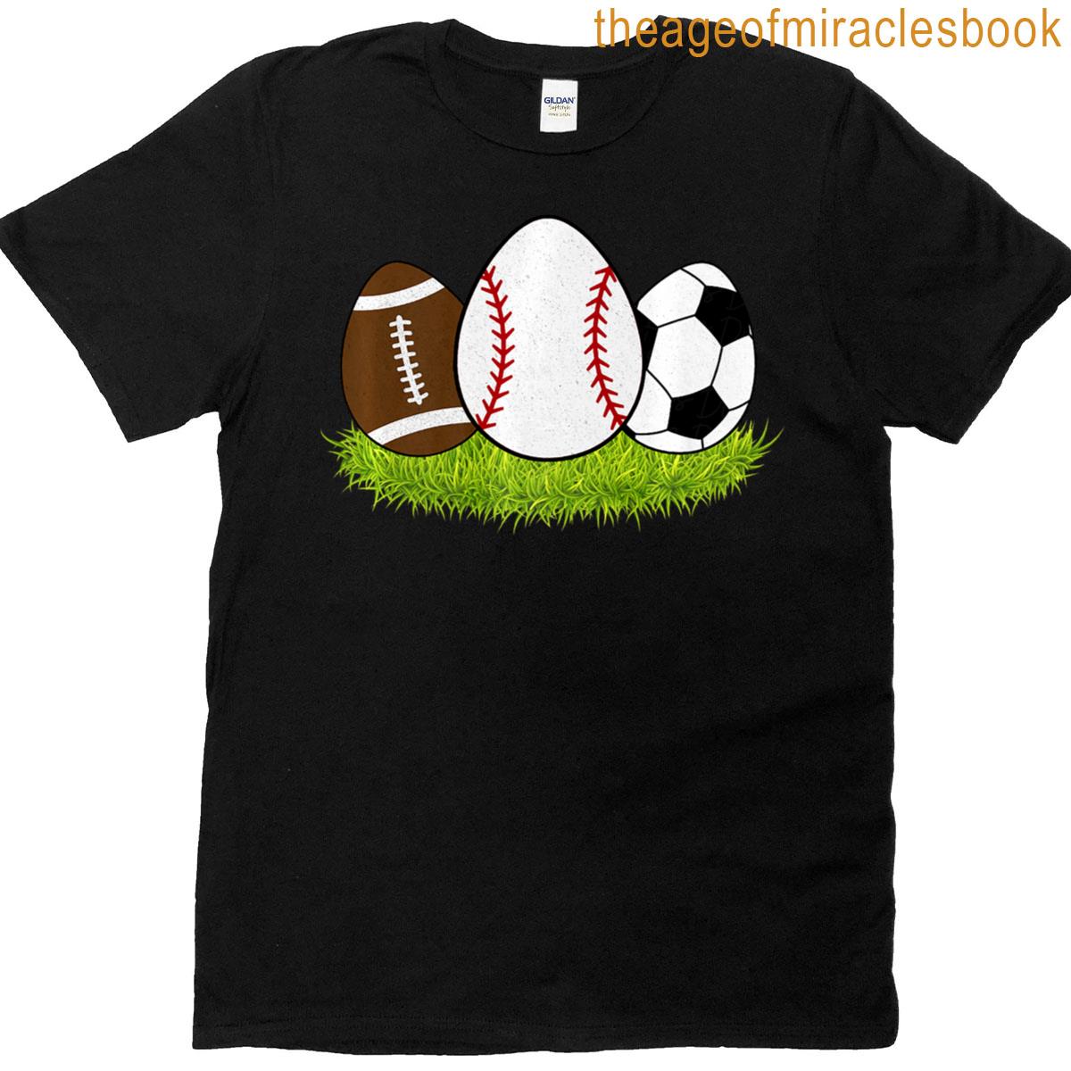 easter boys football baseball soccer sports bunnies rabbits premium T-shirt