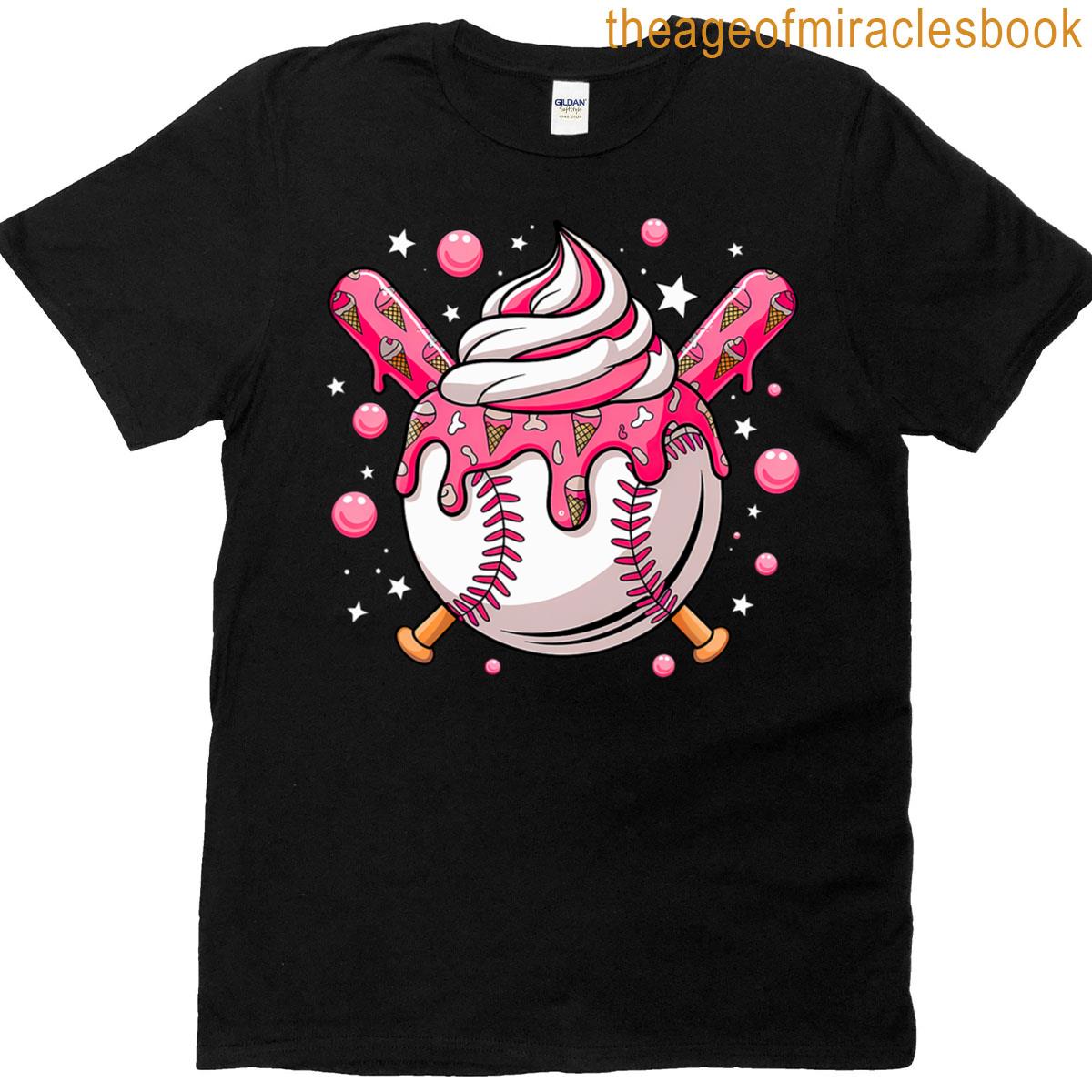 ice cream drip baseball stuff stuff baseball boys T-shirt