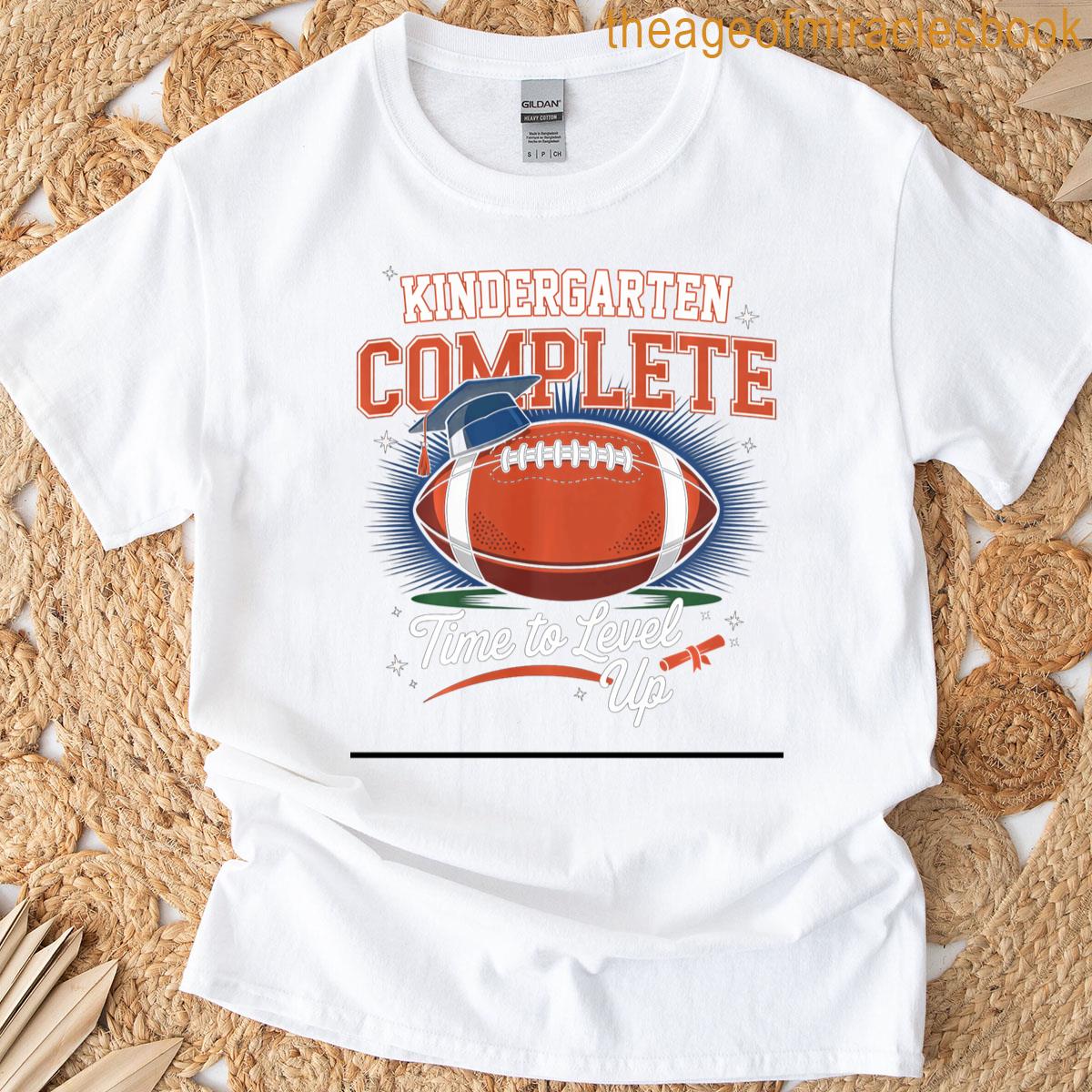 kindergarten complete time to level up football graduate T-shirt